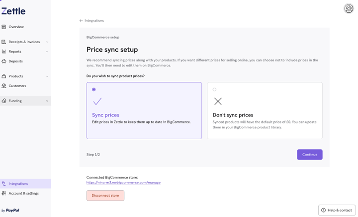 How to connect with BigCommerce | Zettle