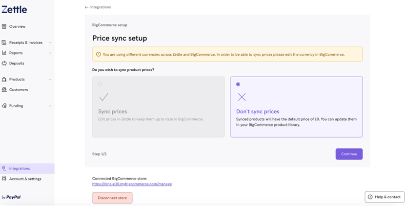 How to connect with BigCommerce | Zettle