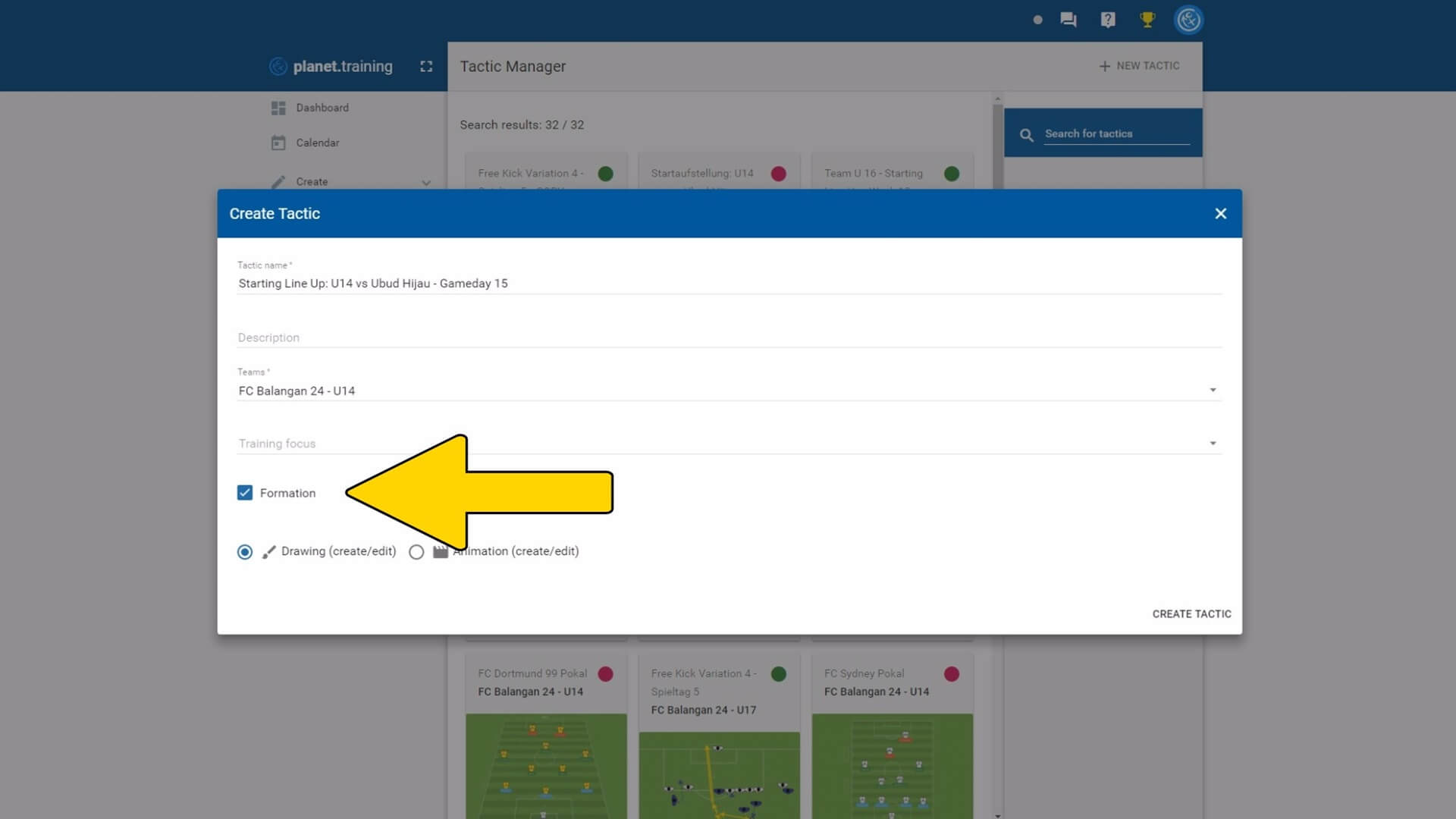 Create Starting Line-Up