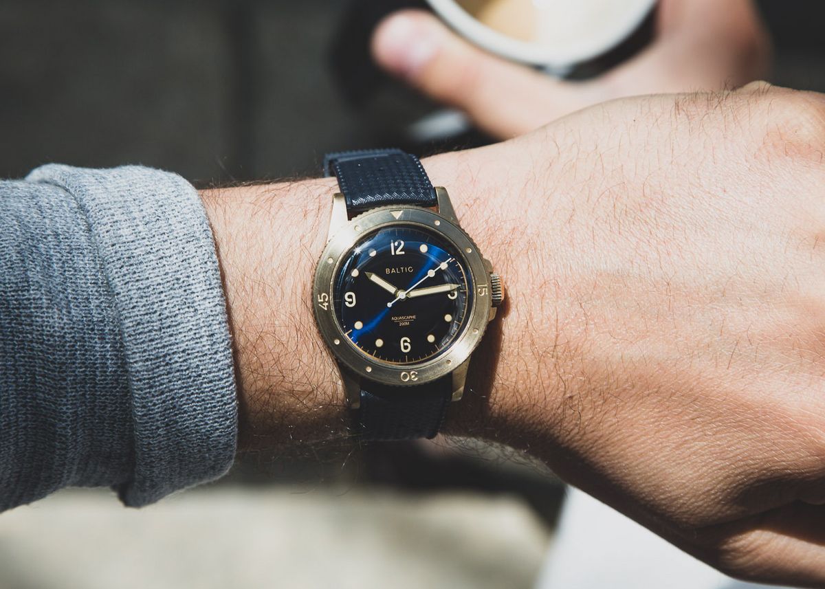 Aquascaphe Bronze Blue Gilt - Baltic Watches