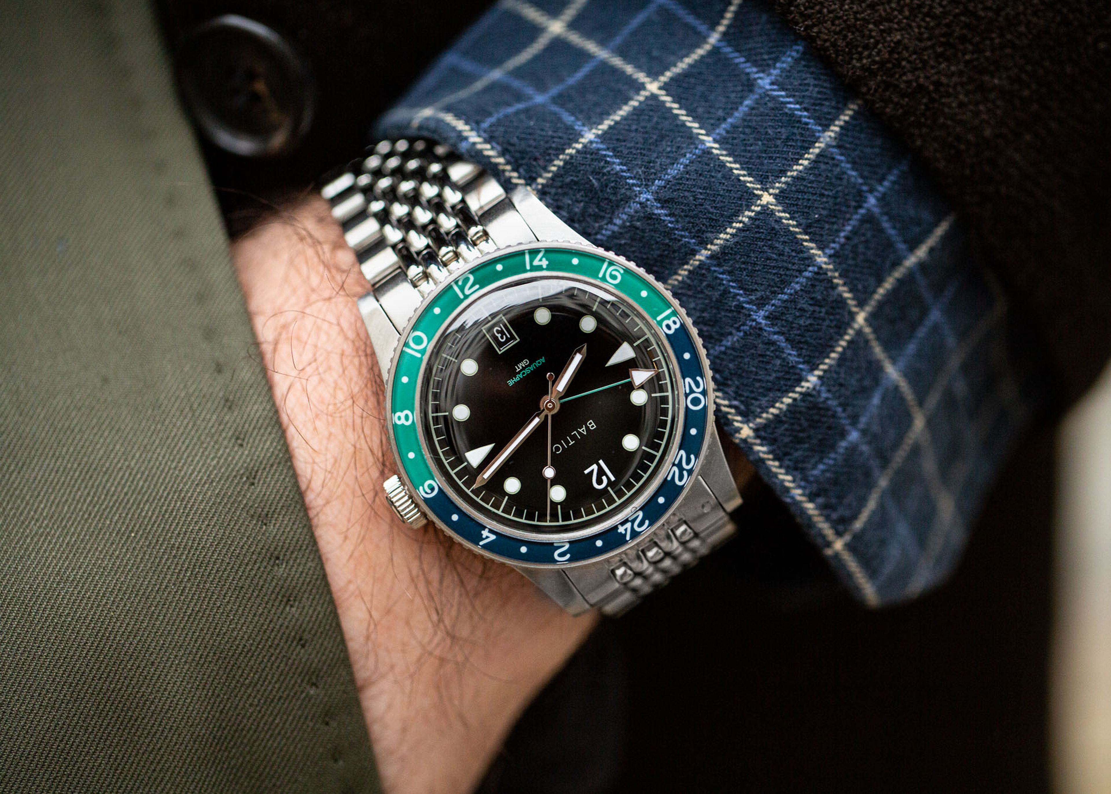 Aquascaphe GMT Green - Baltic Watches