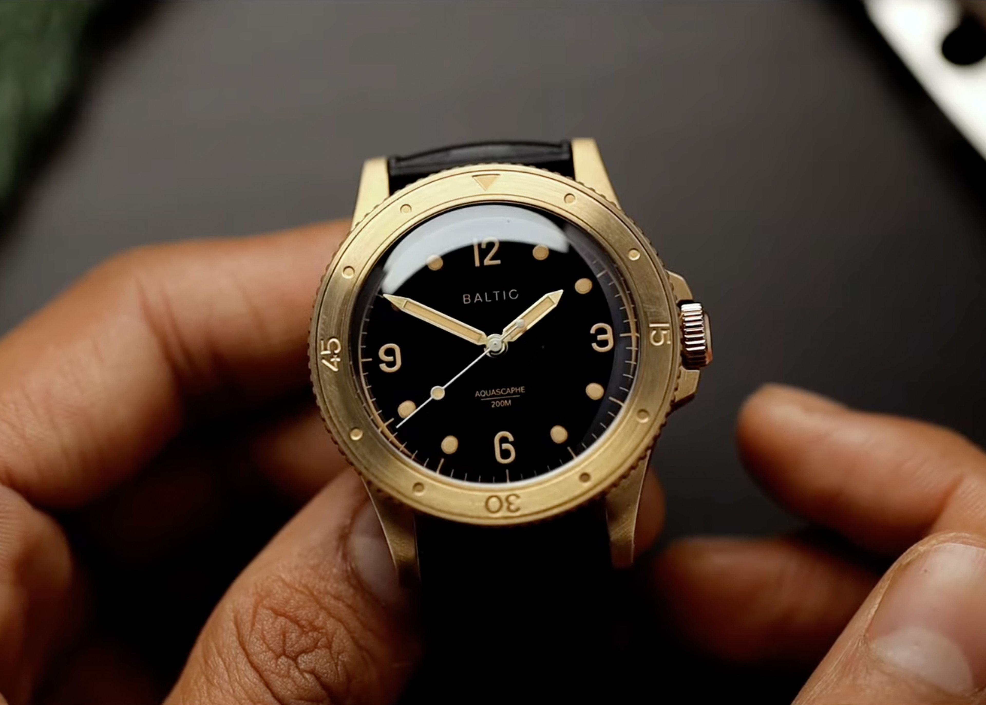 Aquascaphe Bronze Blue Gilt - Baltic Watches