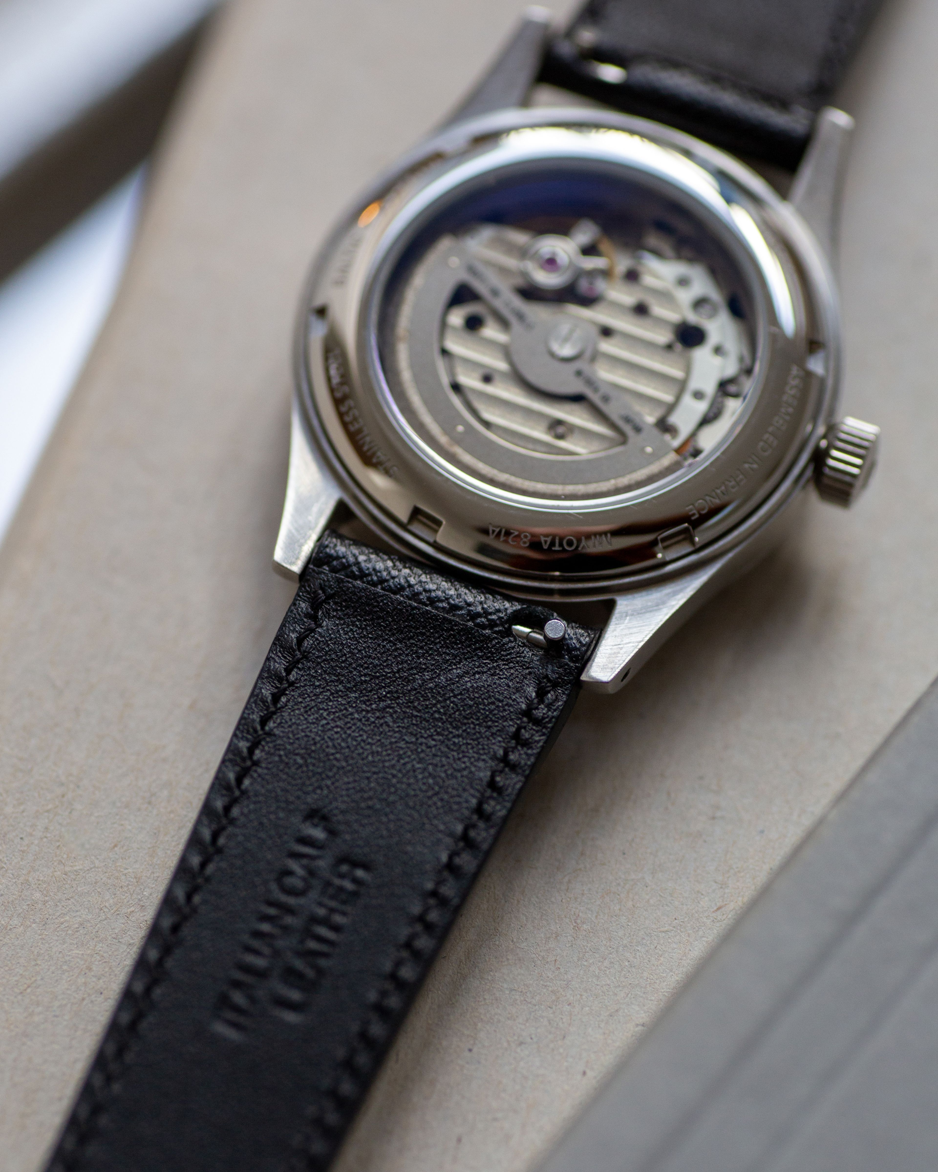 Stitched Strap Saffiano Black - Baltic Watches
