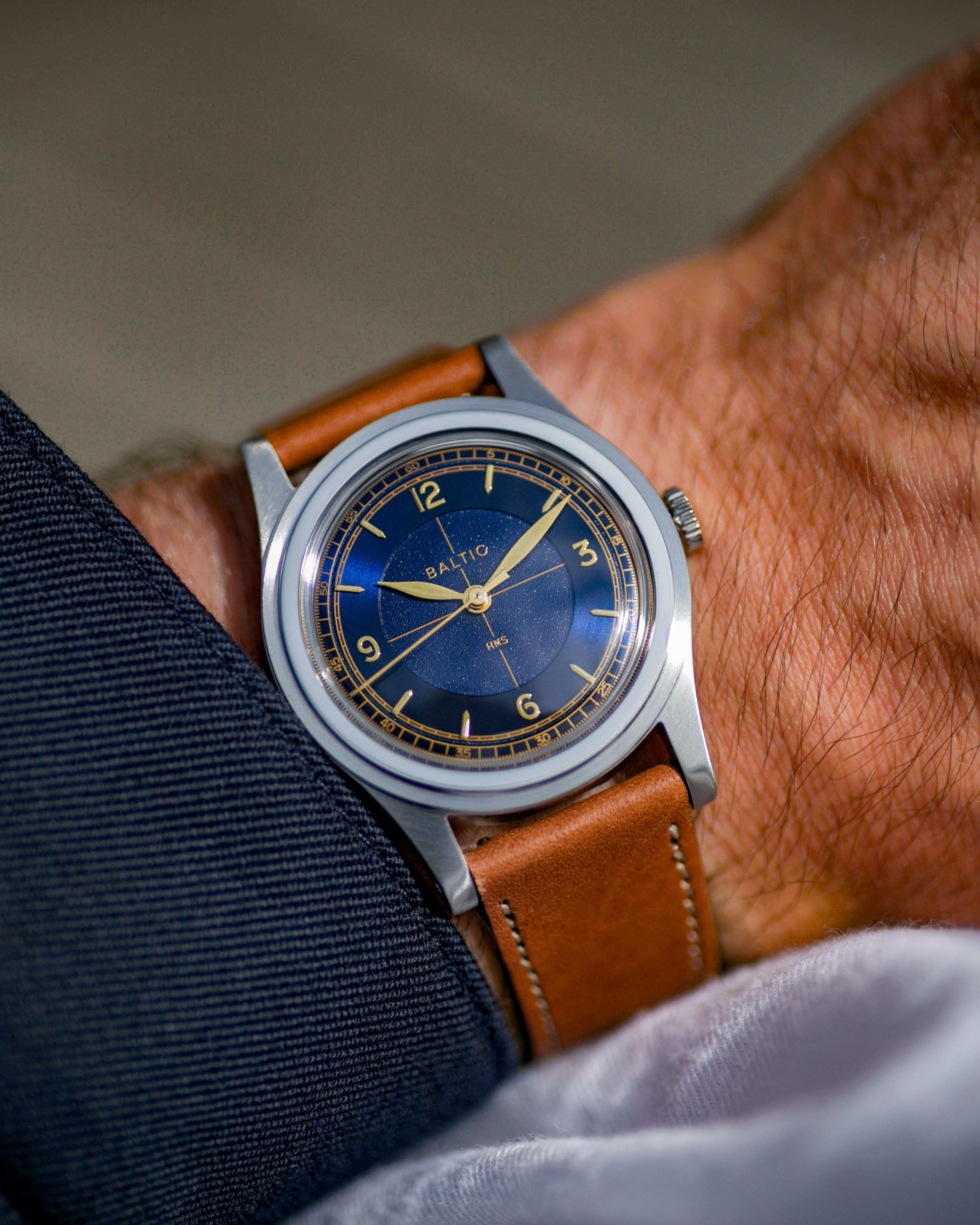 HMS 003 Blue Gilt - Baltic Watches