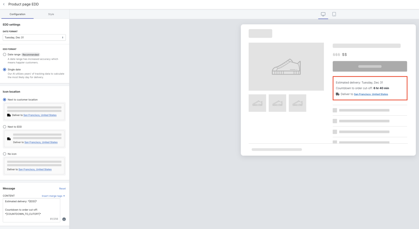 Tapcart Integration with AfterShip AI EDD