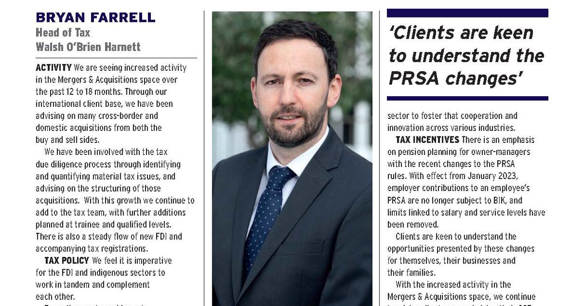 Walsh O'Brien Harnett | Bryan Farrell | Tax | Business Plus