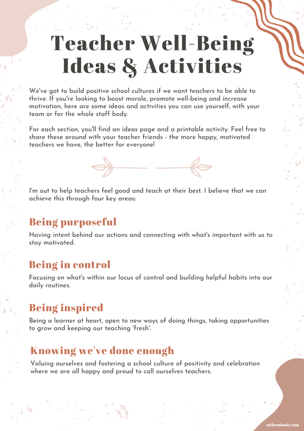 Well-Being Ideas & Activities | at the minute