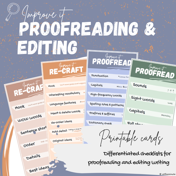 Proofreading & Editing Cards | at the minute