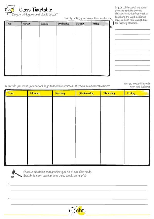 Rethinking the Class Timetable | at the minute