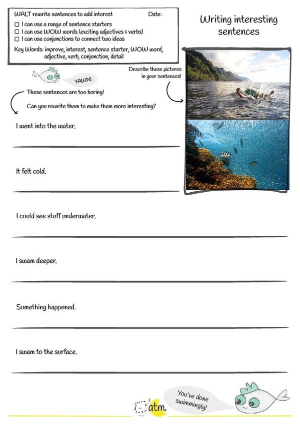 Rewriting Sentences to Add Interest | at the minute