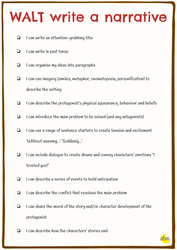 Success Criteria for Narrative Writing KS2 | at the minute Success Criteria for Narrative Writing KS2 | at the minute
