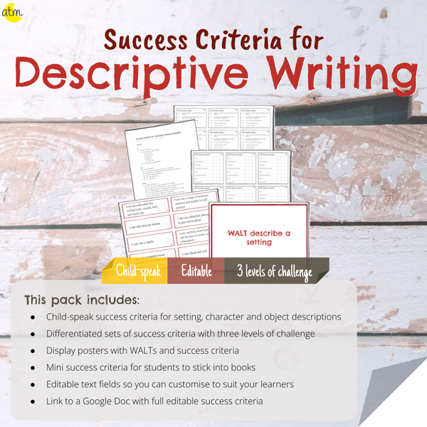 Success Criteria for Descriptive Writing | at the minute