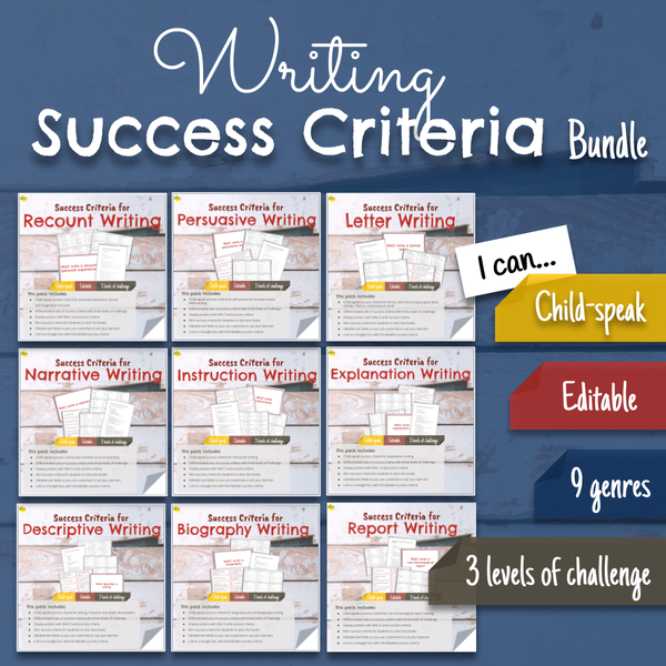 Writing Success Criteria Bundle | at the minute