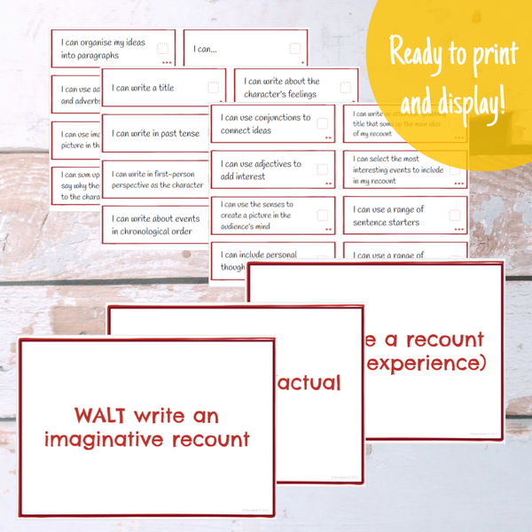 Success Criteria for Recount Writing | at the minute
