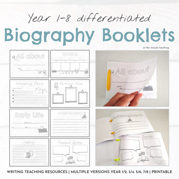 Biography Booklets for Years 1-8 | at the minute