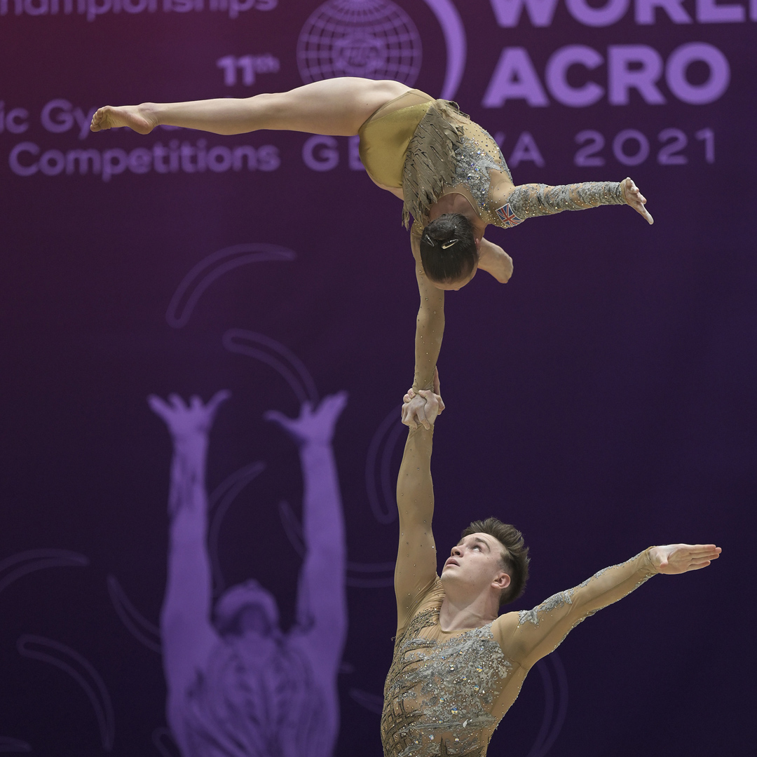 Dylan and Natasha ready for Acro Worlds