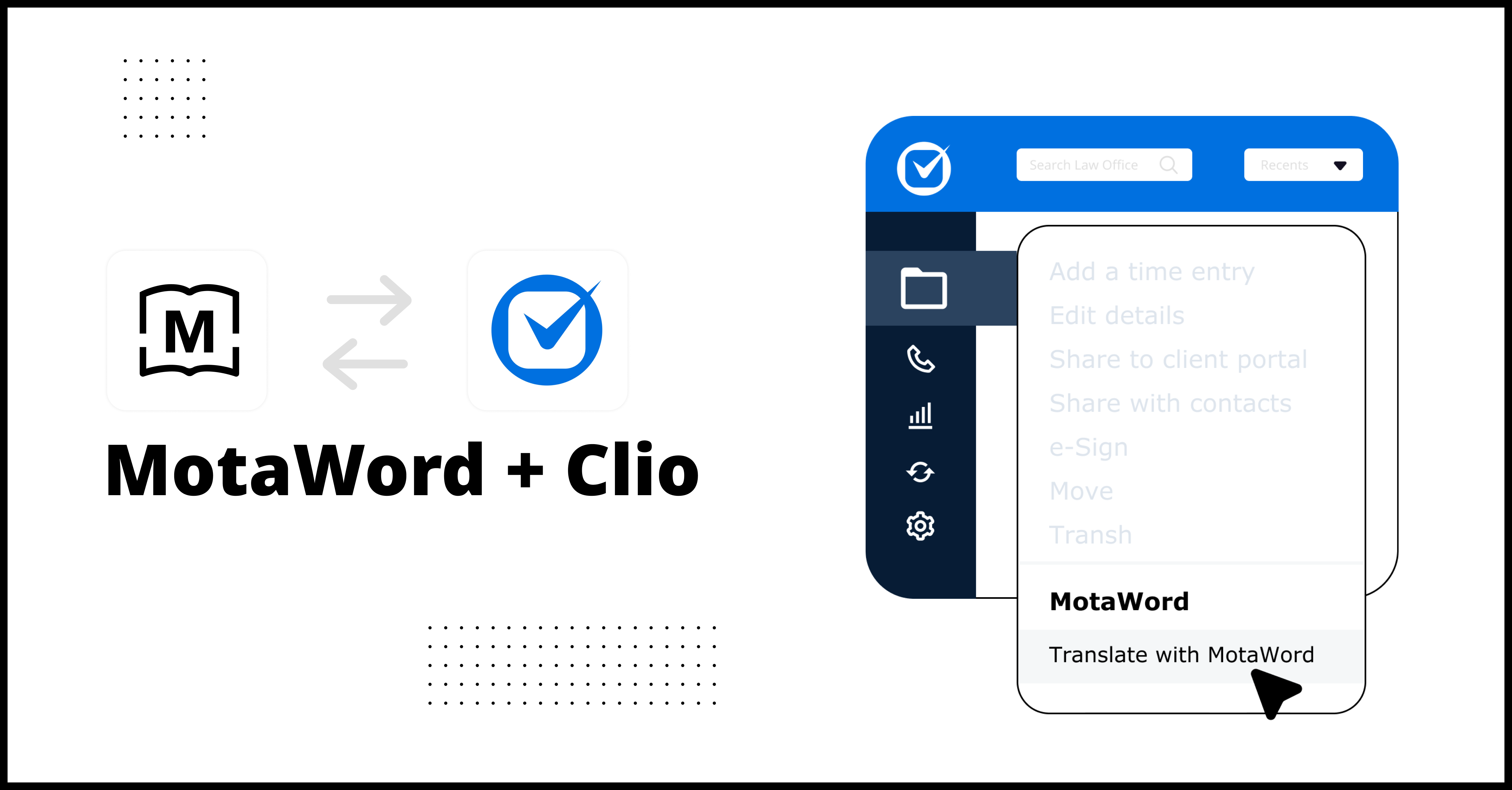 MotaWord's Clio Integration