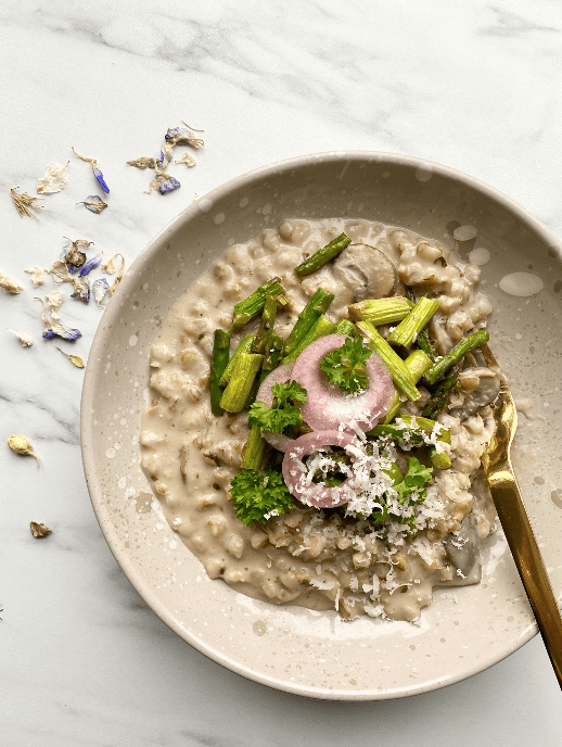 Bygotto med mascarpone, svampe og æble | Vegetar