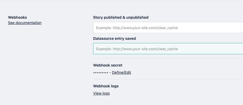 Datasource entry saved webhook | Storyblok