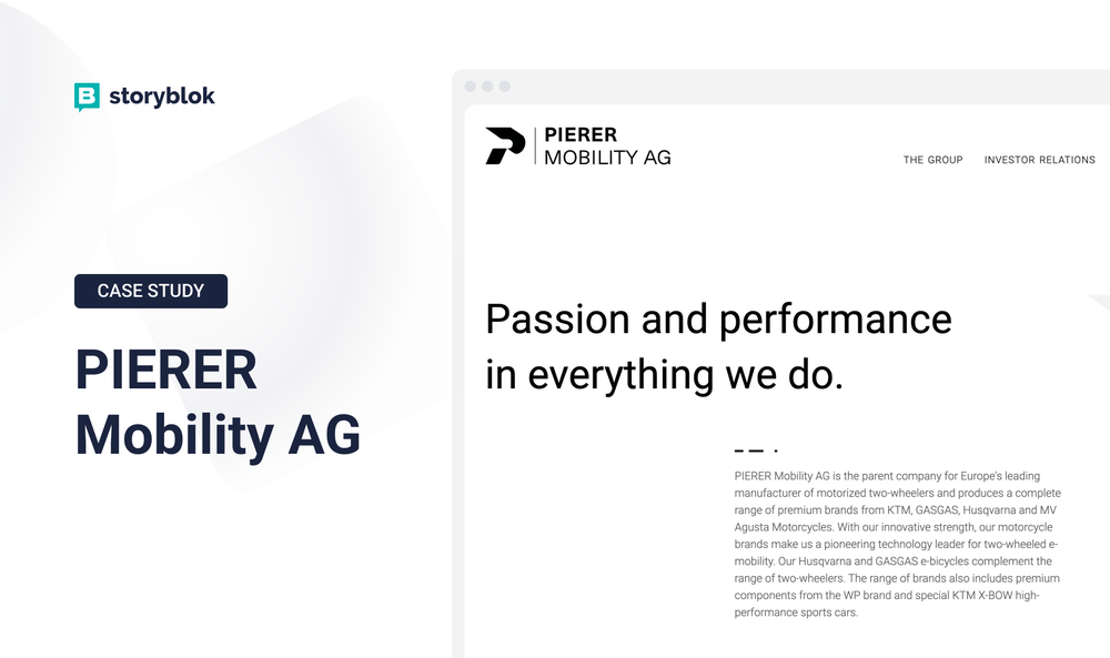 PIERER Mobility AG Case Study | Storyblok