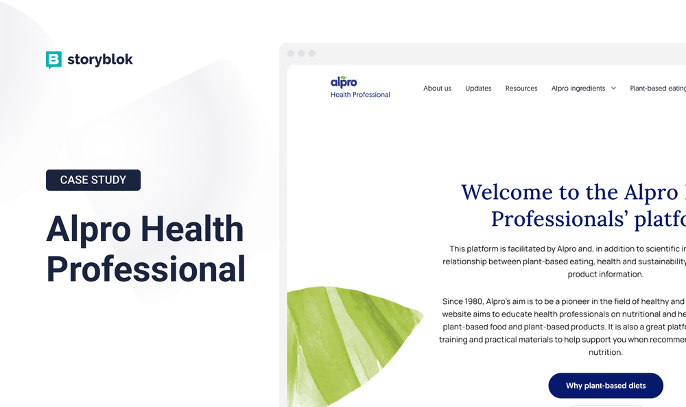 Alpro Health Professional | Storyblok
