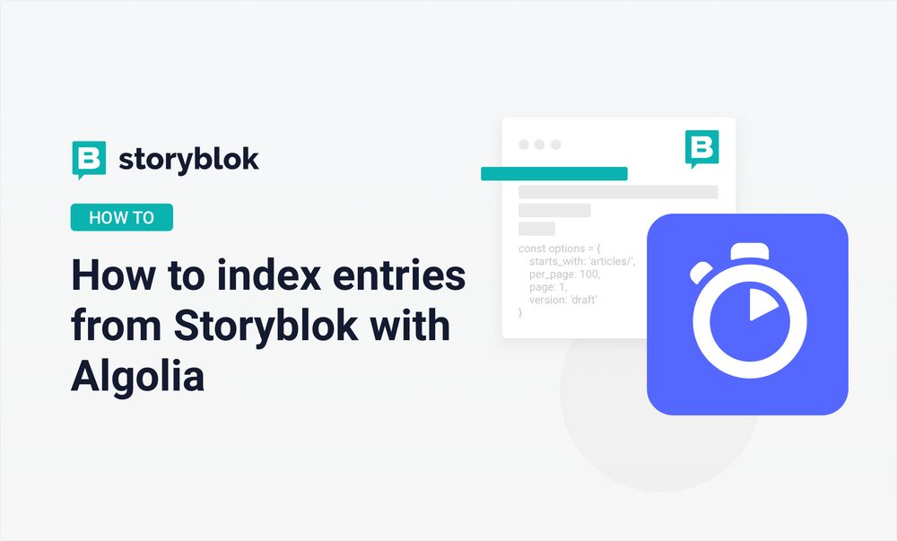How to index entries from Storyblok with Algolia | Storyblok