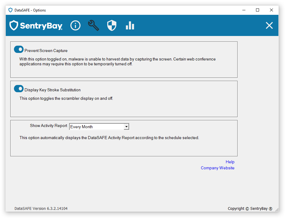 SentryBay DataSAFE Information Page.