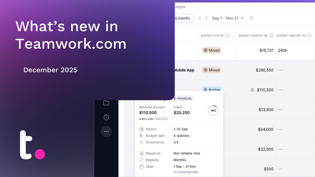 What's new in Teamwork.com | December 2025