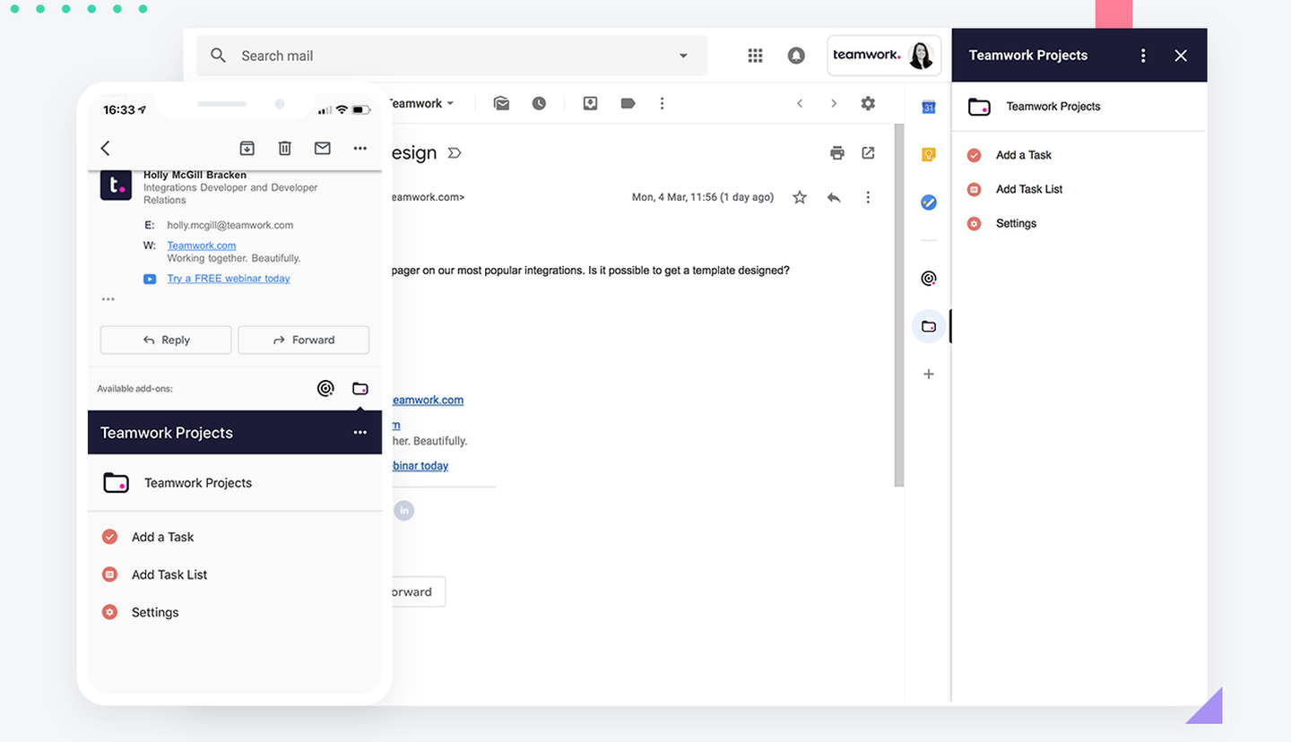 Project Management Gmail Add-On | Teamwork.com