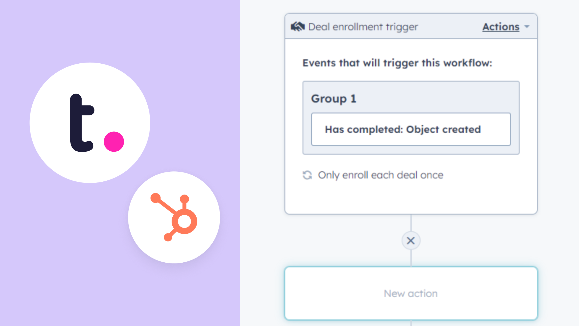 Automatically create projects and tasks from right within HubSpot Workflows