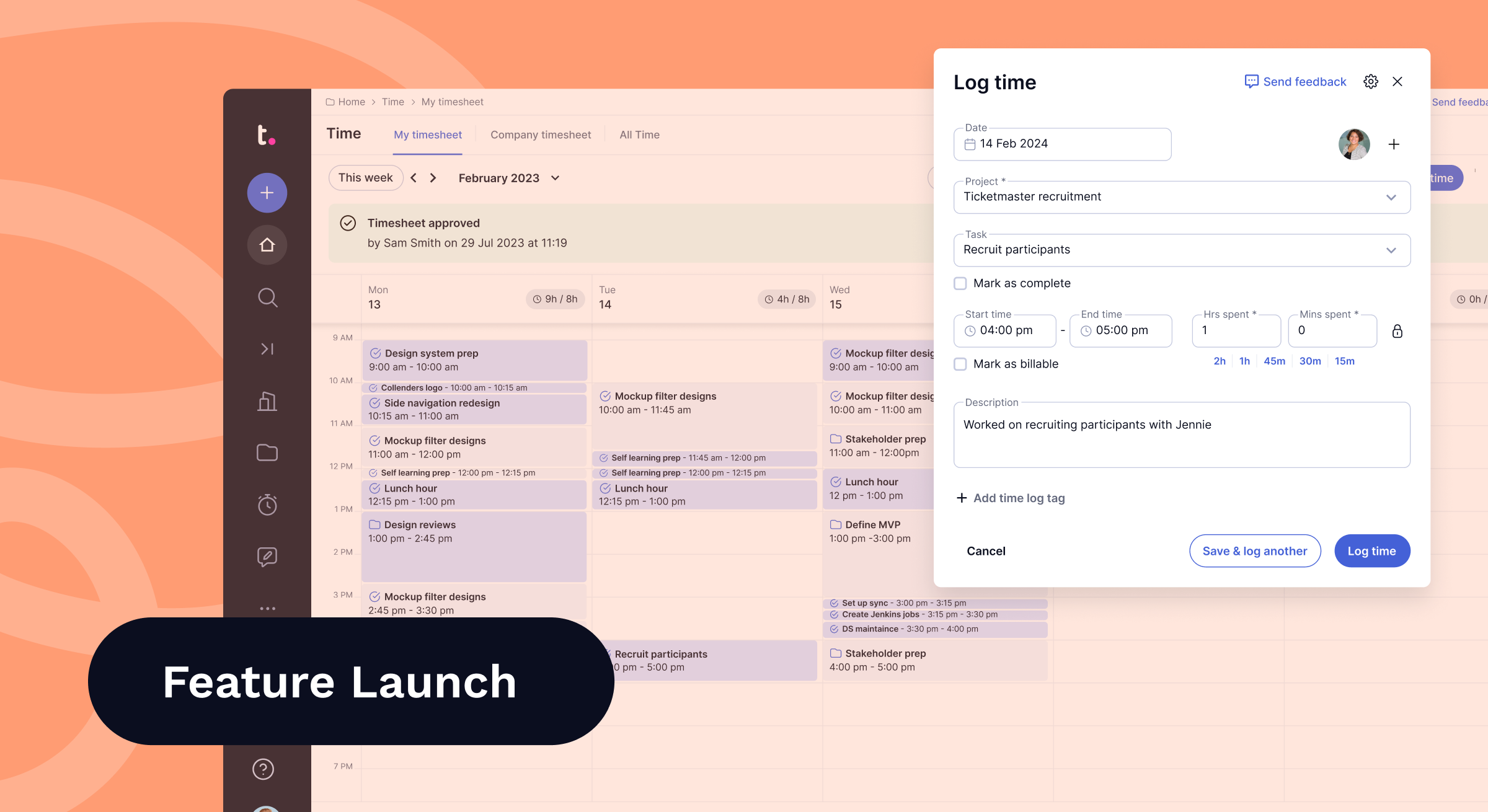 Timesheet Calendar View